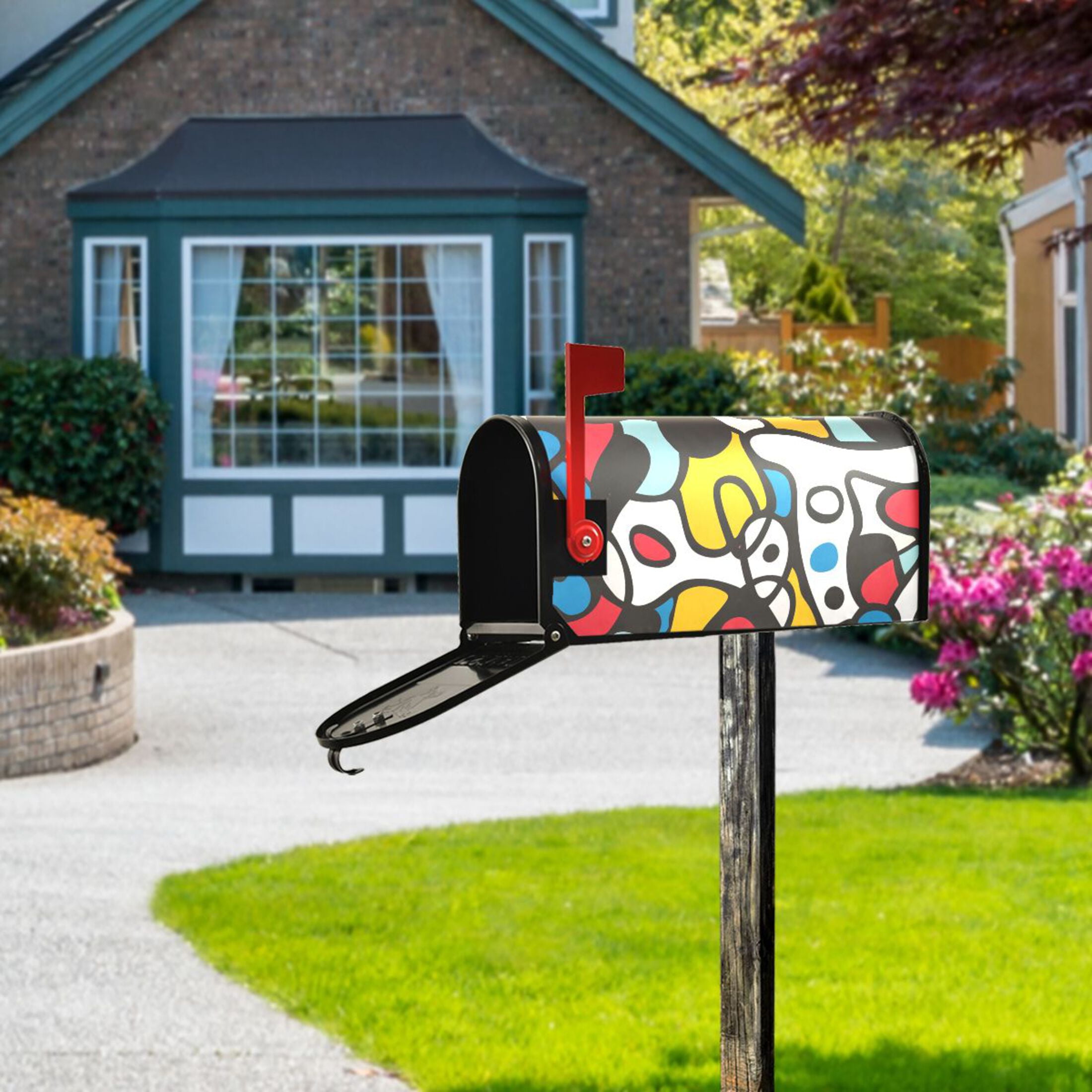 Irregular Shapes Mailbox Cover Magnetic Standard Size Post Box Cover Wraps Home Garden Decor 18 ...