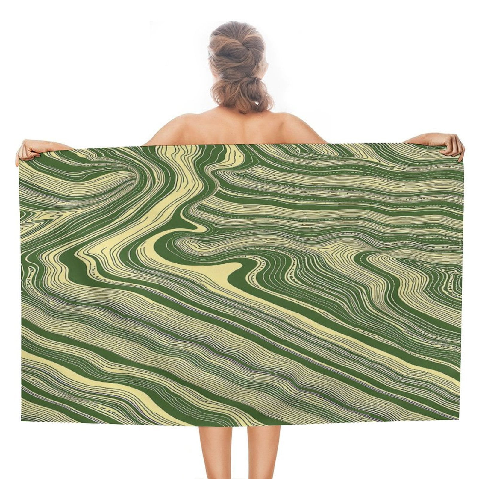 Irregular Stripe Beach Blanket Soft Absorbent Lightweight Long Wide ...