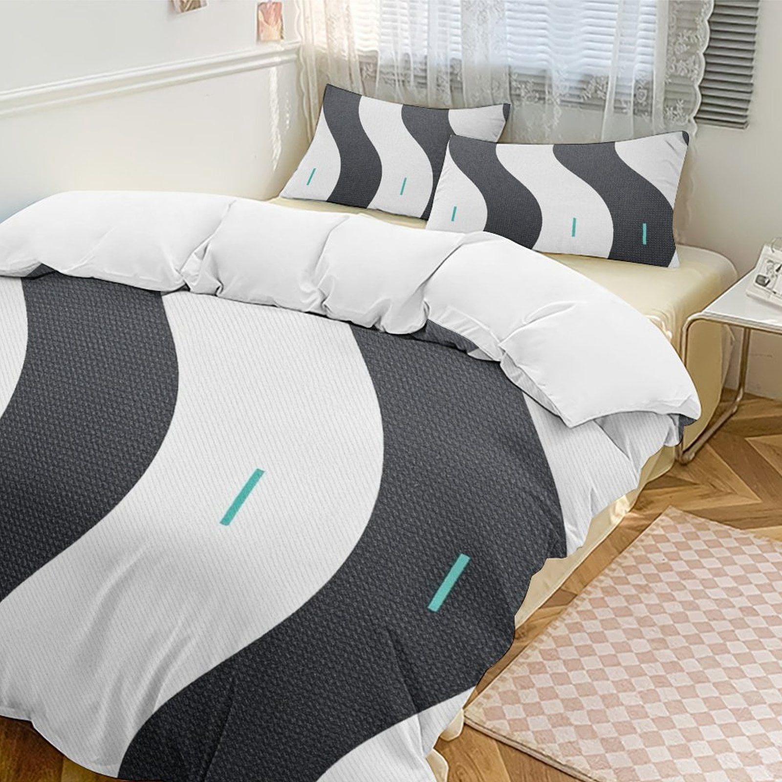 Irregular Stripe Bed Sheet Set Comforter Sets Themed Bedding Quilted ...