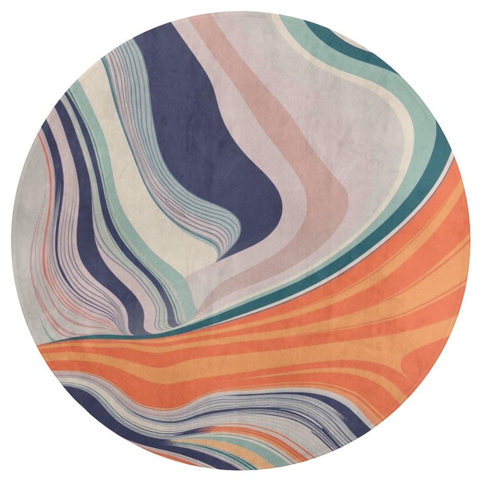 Irregular Stripe Round Area Rug Soft Sofa Nursery Carpet Floor Mat Non ...