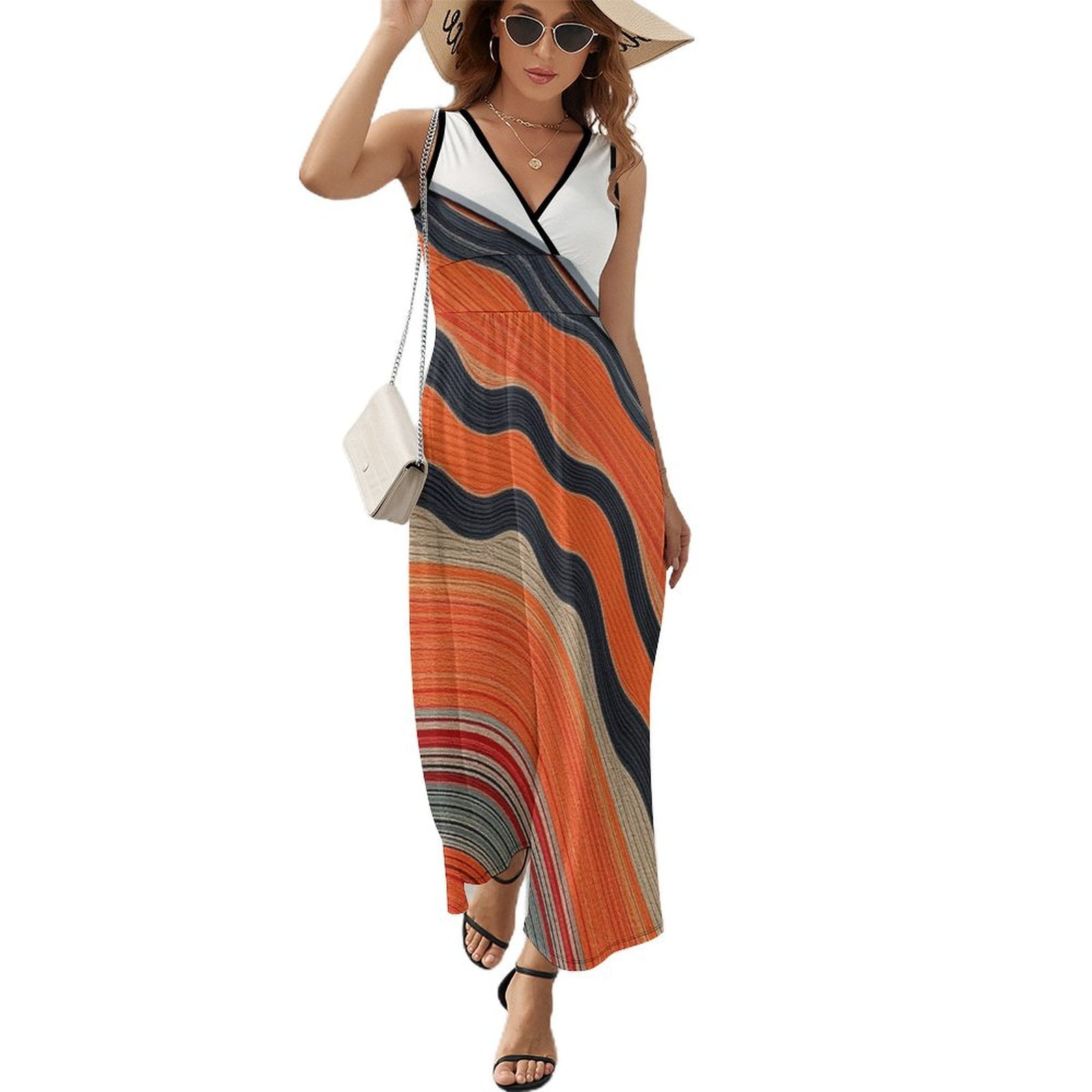 Irregular Stripe Sleeveless Dress for Women Birthday Clothing Suit Summer - Walmart.com