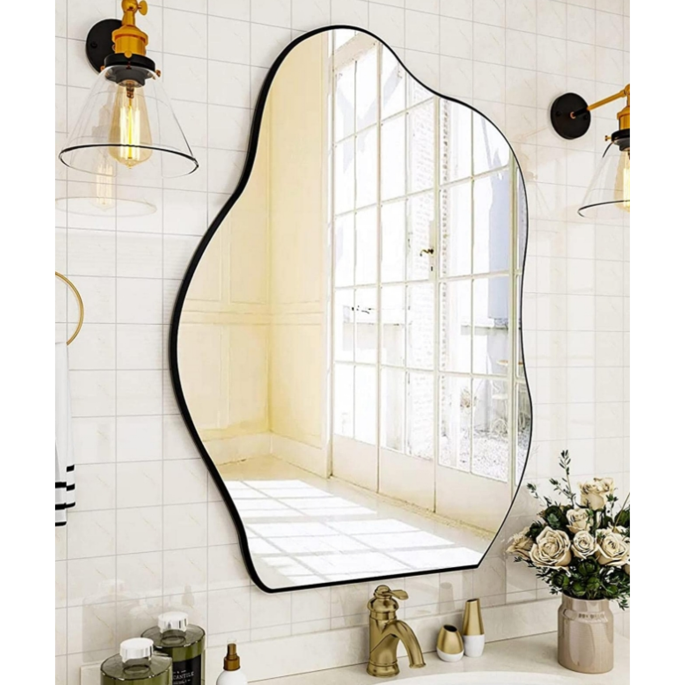Irregular Vanity Mirror 24"X32" Make Up Mirror Decorative Mirror Modern ...