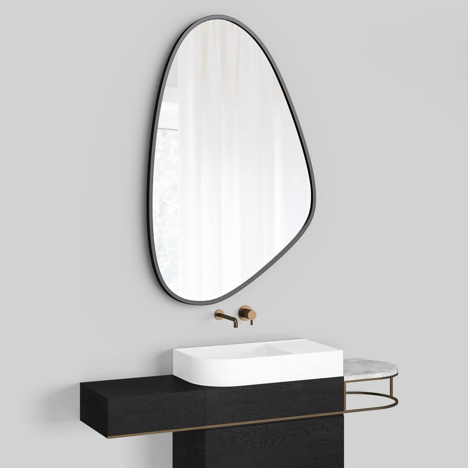 Irregular Wall Mirror for Decor,Asymmetrical Mirror Modern Large Vanity ...
