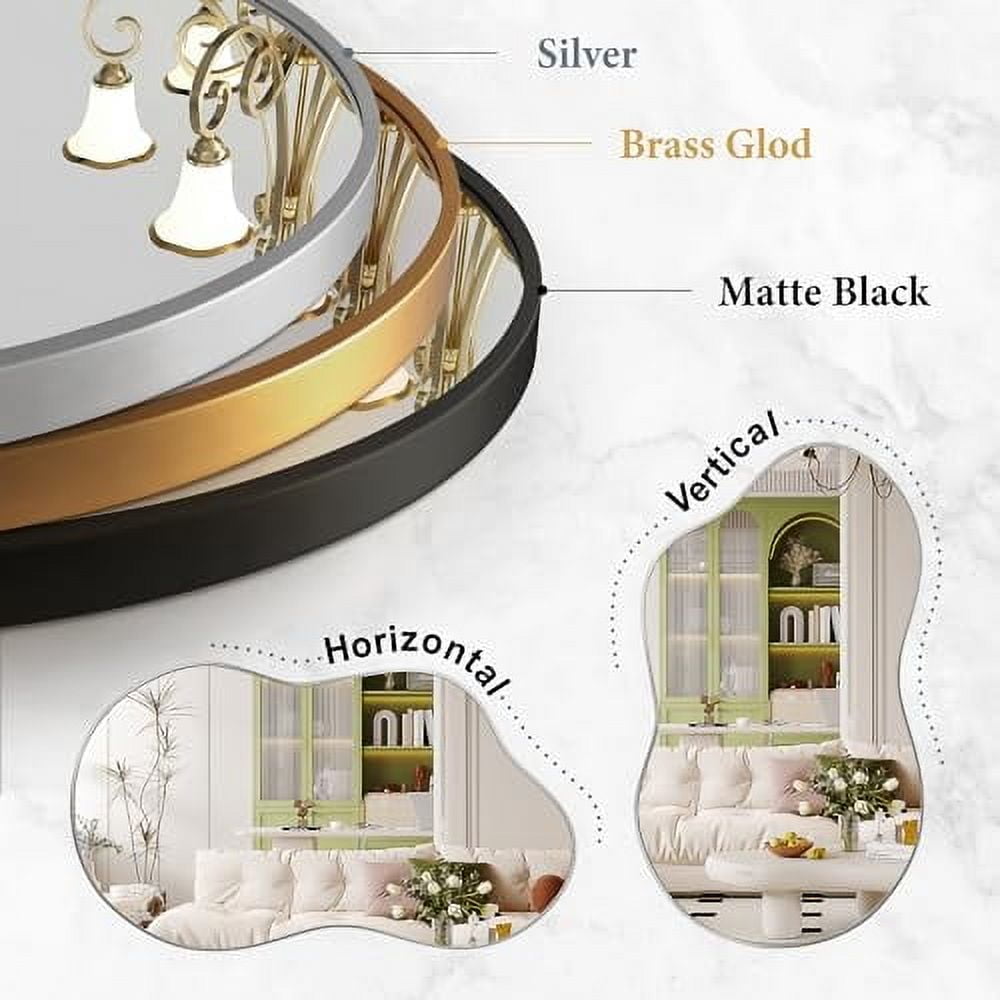 Irregular Wall Mirror - Wall Mirrors Decorative 24"x36" Gold ...