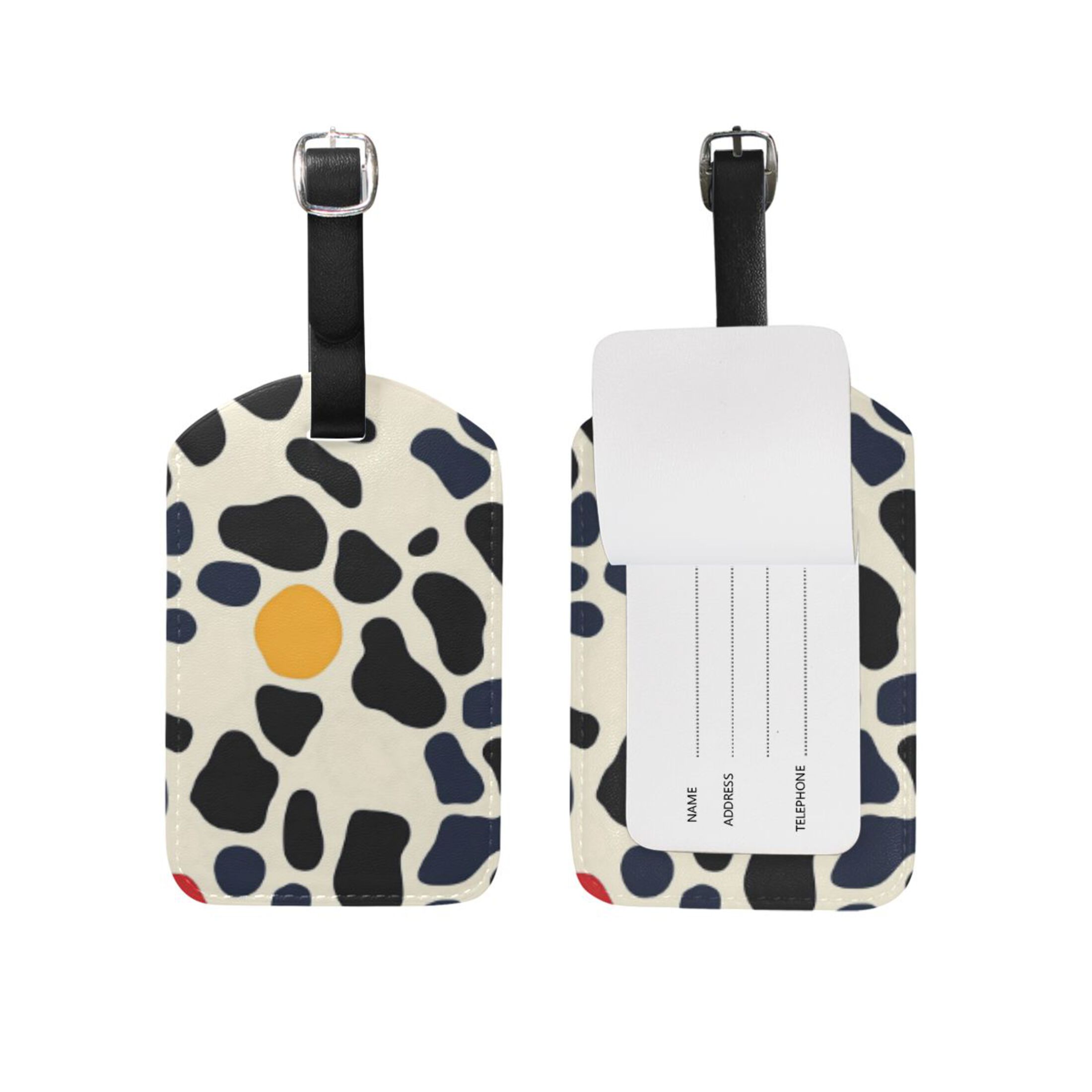 Irregularly Shaped Spot Luggage Tags PU Leather Name ID Labels for ...