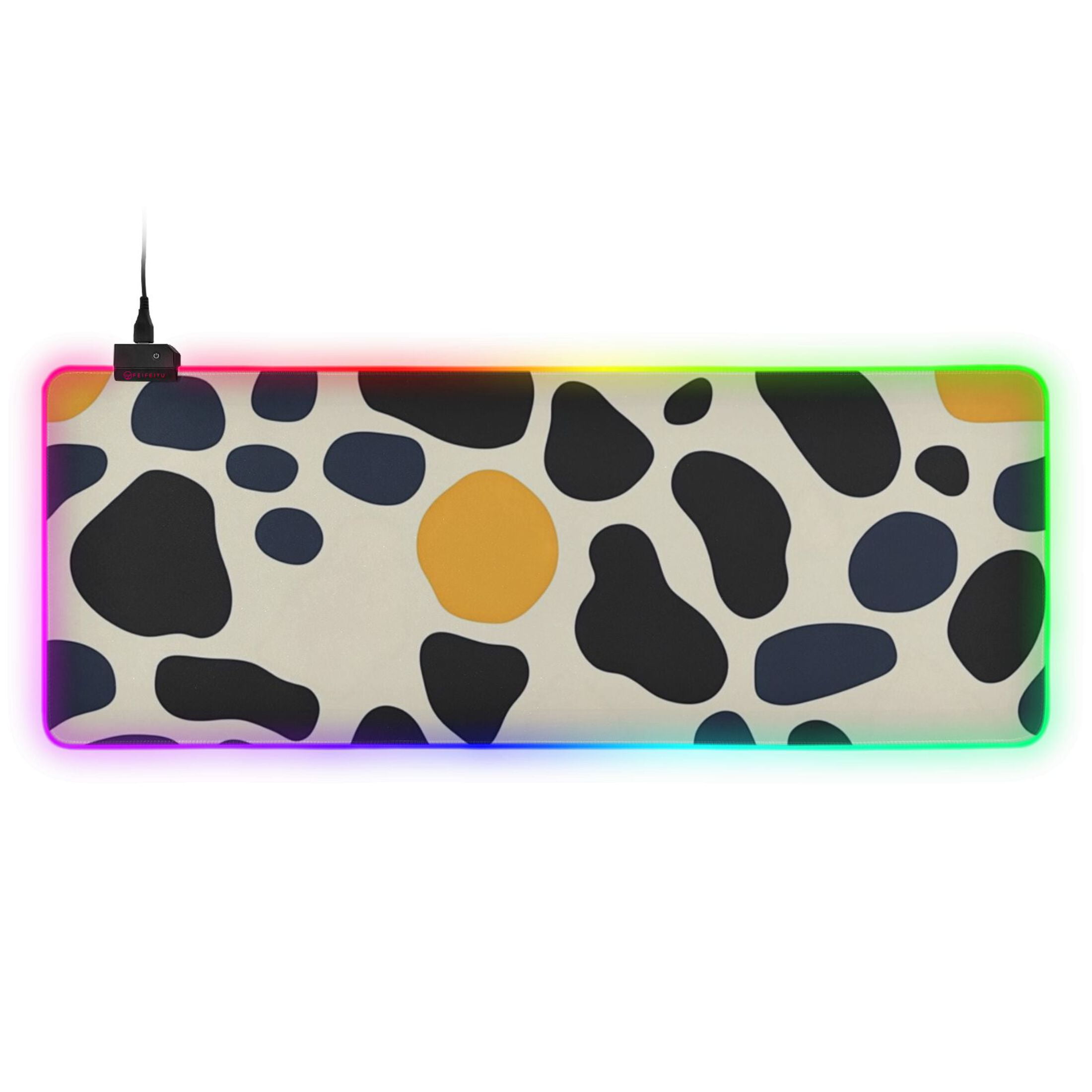 Irregularly Shaped Spot RGB Gaming Mouse Pad Large Keyboard Mat Rubber ...