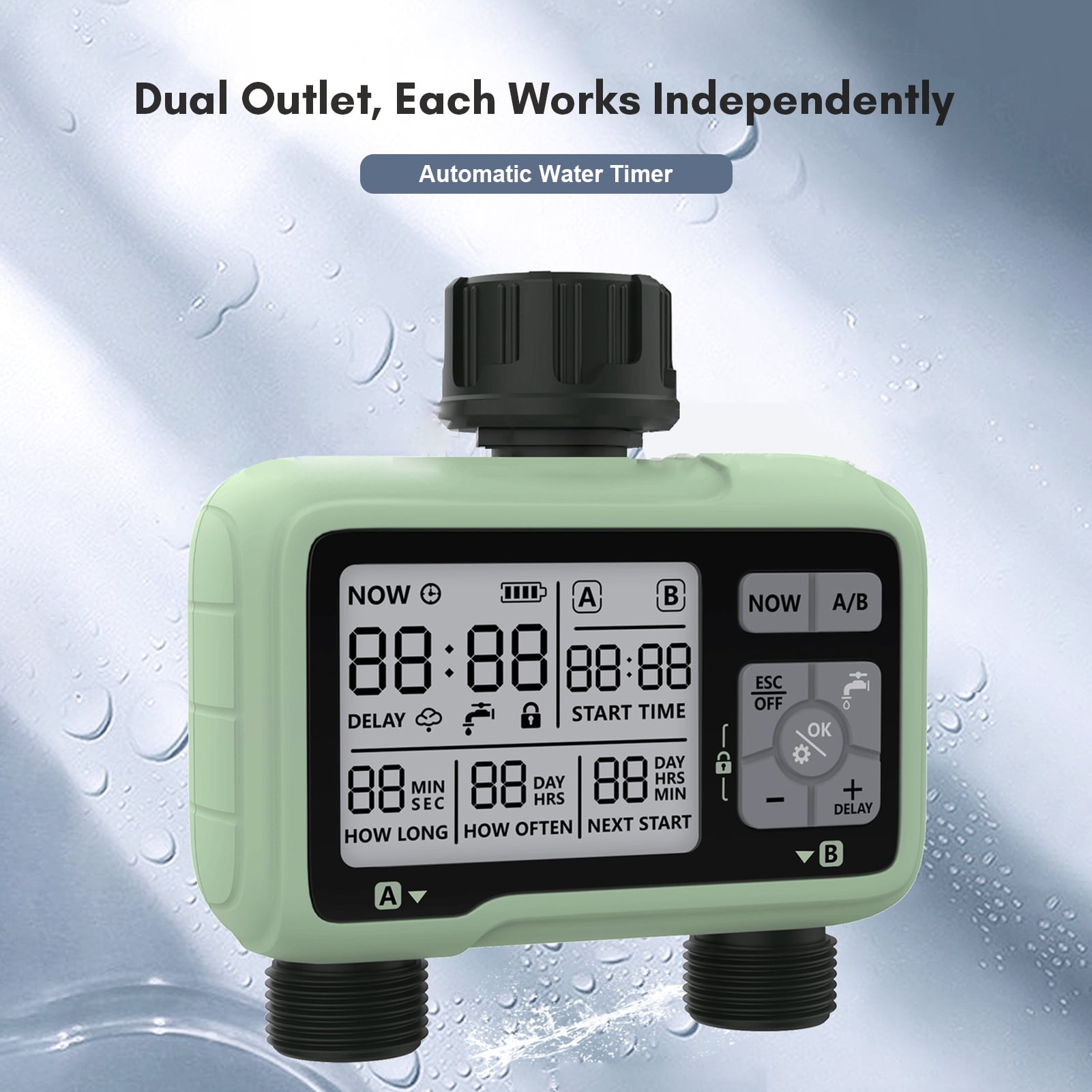Irrigation ,Display 2-outlet Waterproof Lcd With Waterproof 2-outlet With Sprinkler Display With ...
