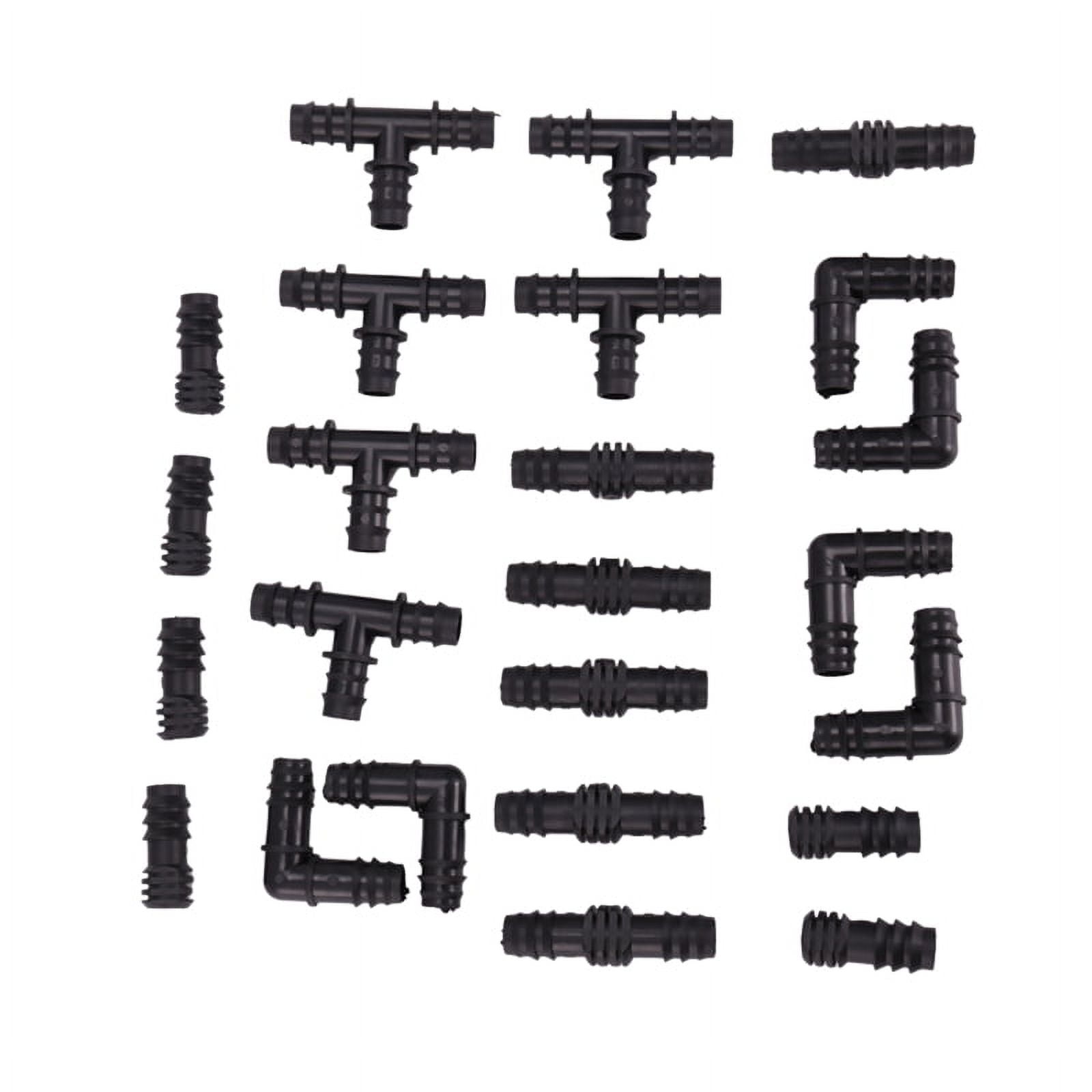 Irrigation Fittings Kit for Drip Tubing -6 Tees, 6 Couplings, 6 Ends, 6 ...