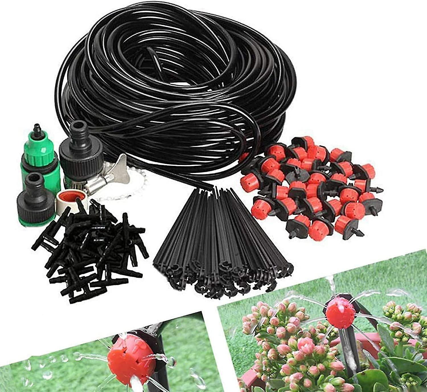 Irrigation System 25m, Irrigation Sets Micro Drip Irrigation Kit Automatic Sprinkler Drip ...