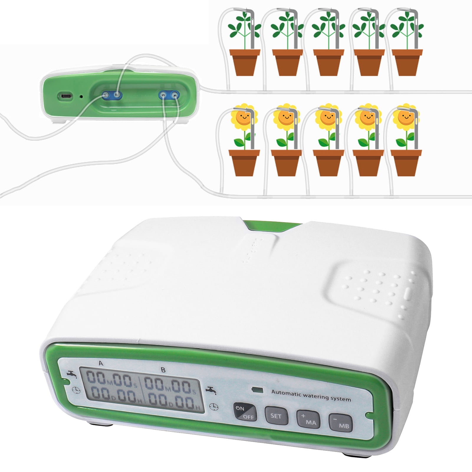 Irrigation System,Pump 20 Potted With 30-day Water 49.2ft Tube Indoor ...