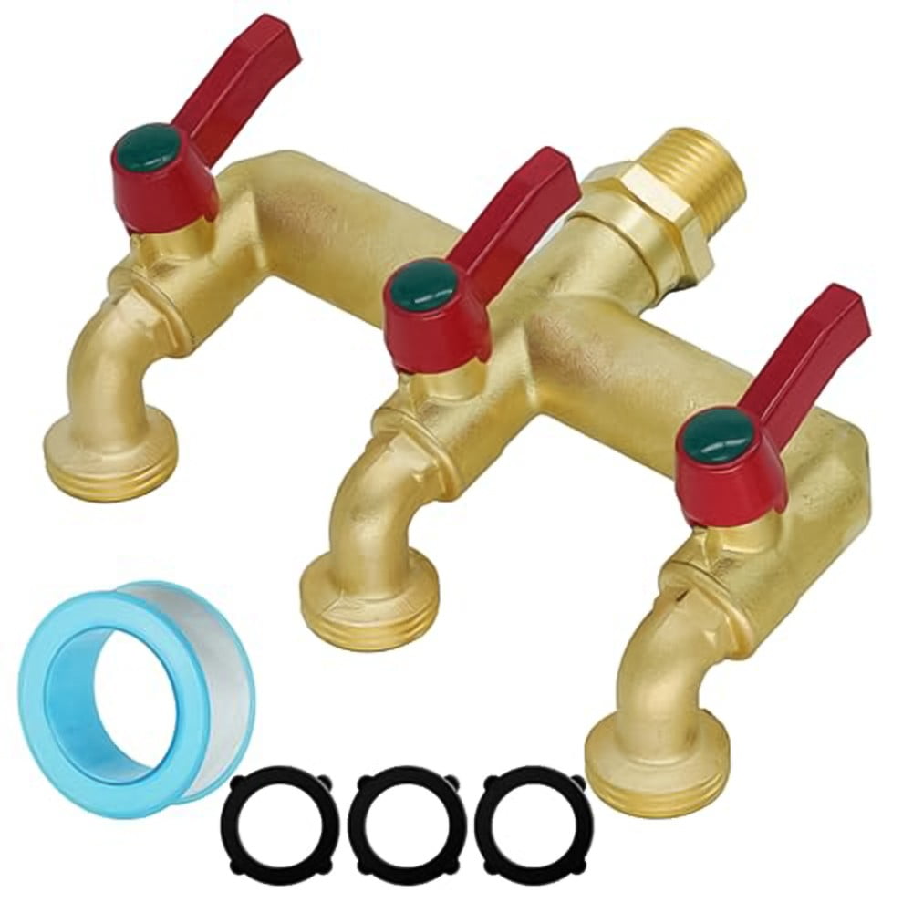 Irrigation System for Garden Faucet 1Pc 3 Way Heavy Duty Brass Outdoor ...