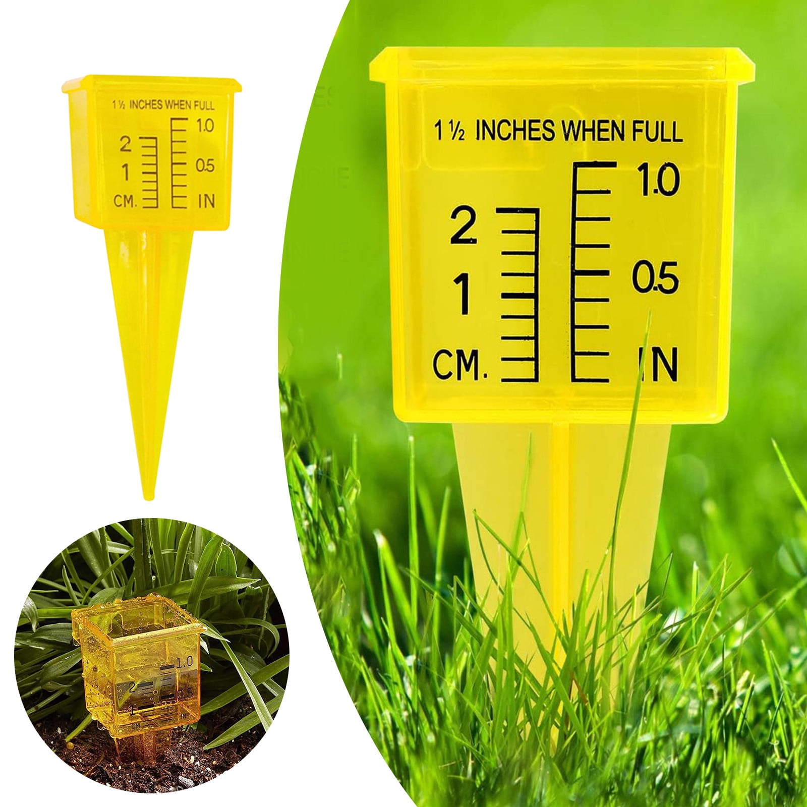 Irrigation Tubing 1/4 Rain Gauge Outdoor Bright Yellow Transparent Rain ...