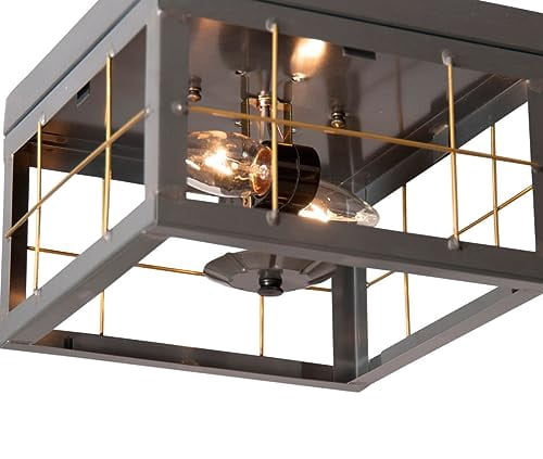 Irvin's Tinware, 145XCT, 2 Light Flush Mount Double Ceiling Light with ...