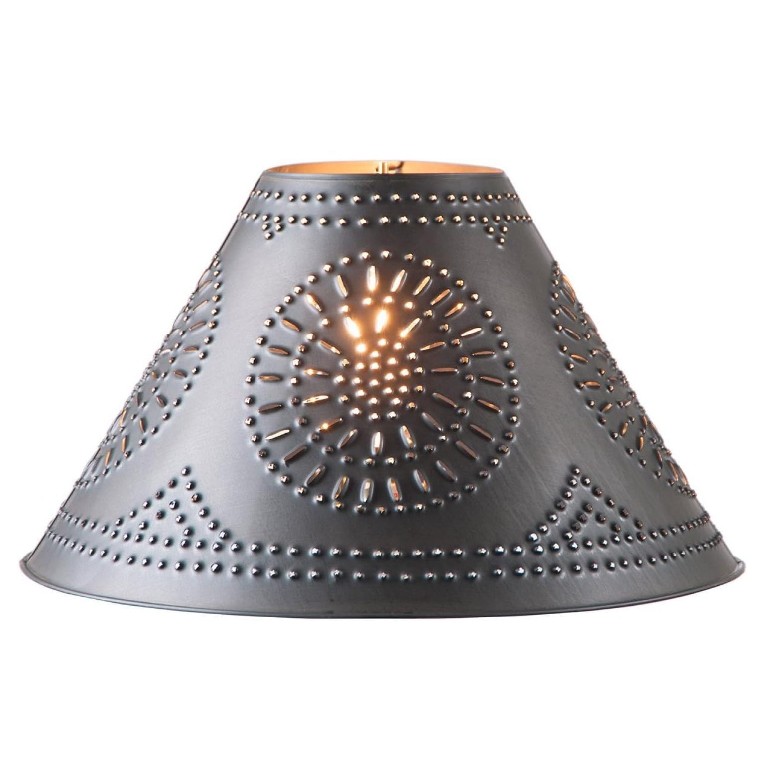 Irvin's Tinware, K16-03, 15-Inch Metal Tinner's Shade with Punched ...