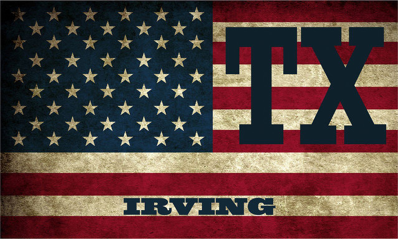 Irving TX Texas Dallas County Vintage US Flag Decal Bumper Sticker 3M ...