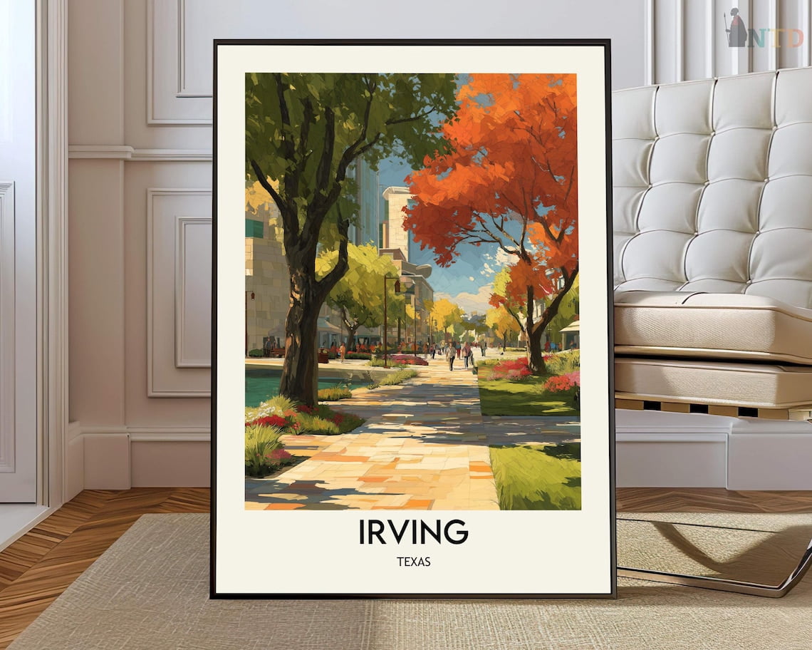 Irving Texas City Map Poster, Unframed Canvas 24x36in - Walmart.com