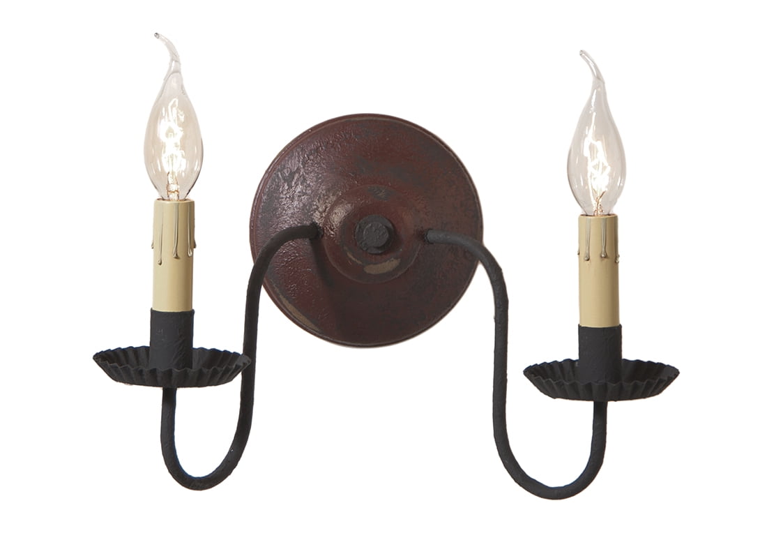 Irvins Country Tinware Ashford Wall Sconce in Plantation Red 12 inches ...