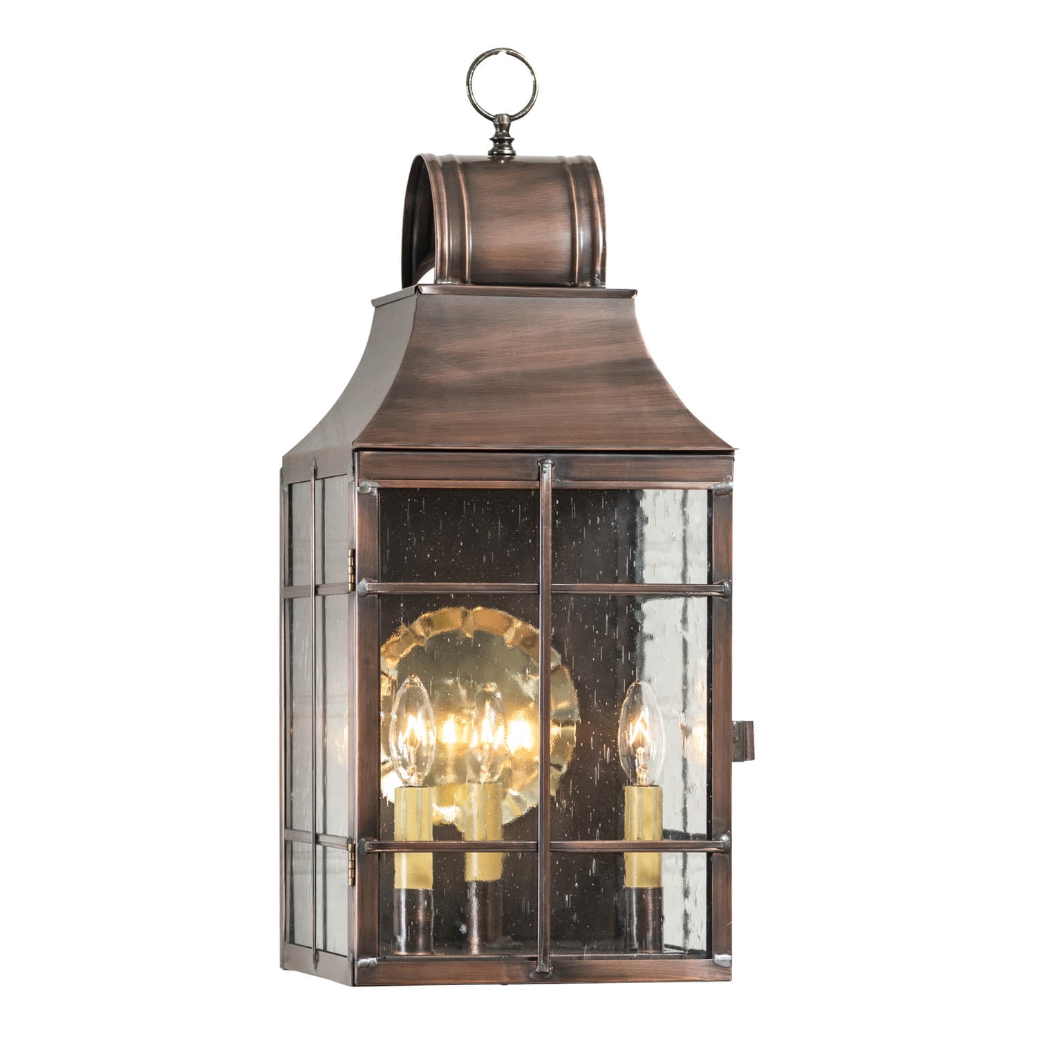 Irvins Country Tinware Stenton Outdoor Wall Light Aged Copper 3 Light ...