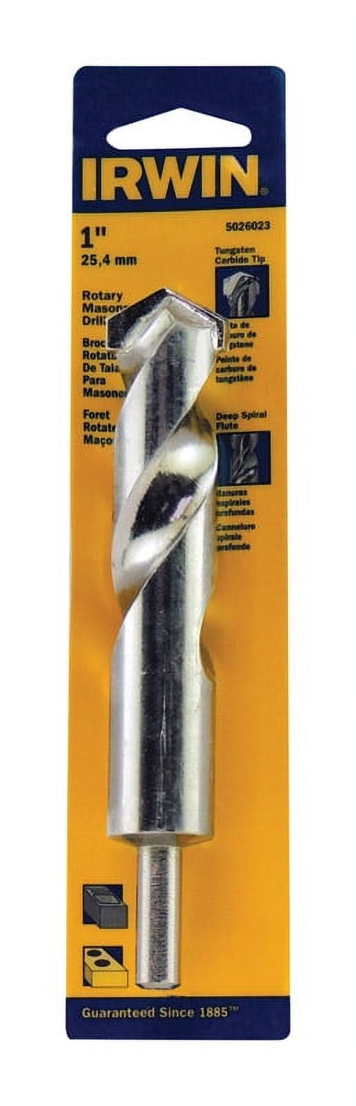 Irwin 1 in. Dia. x 6 in. L Tungsten Carbide Tipped Rotary Drill Bit ...