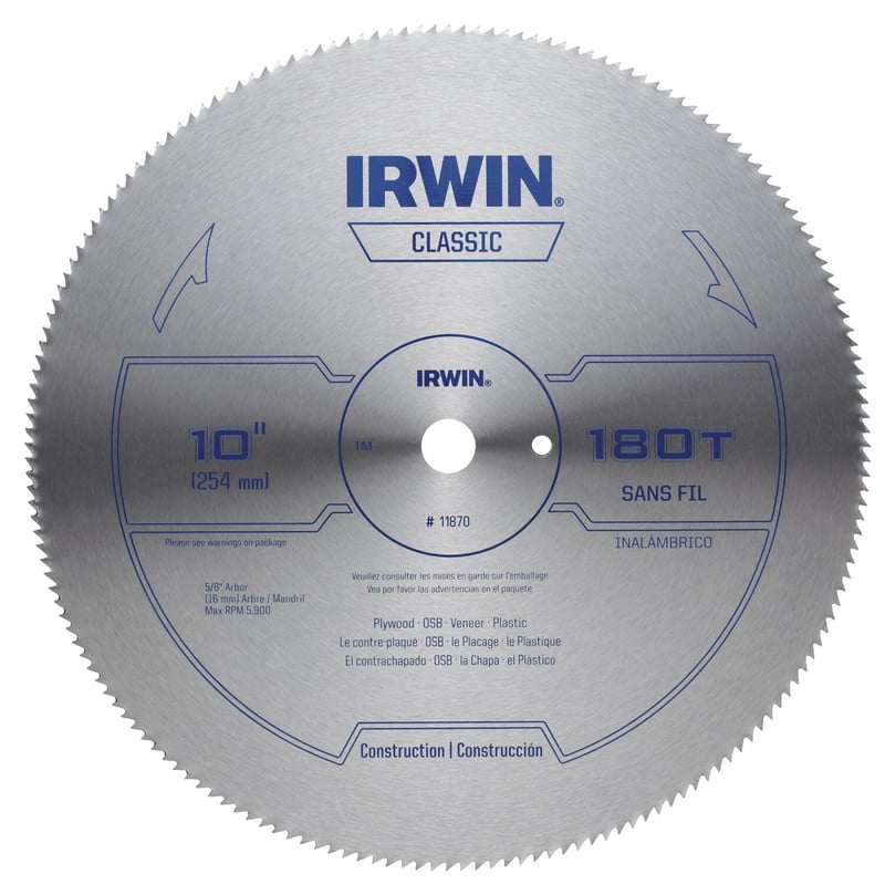 Irwin 10 in. Steel Classic Fine Tooth Metal Cutting Circular Saw Blade ...