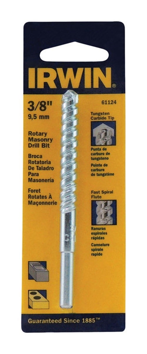 Economy Light Duty Rotary Masonry Drill Bit, 3/8" D x 4" OAL Irwin ...