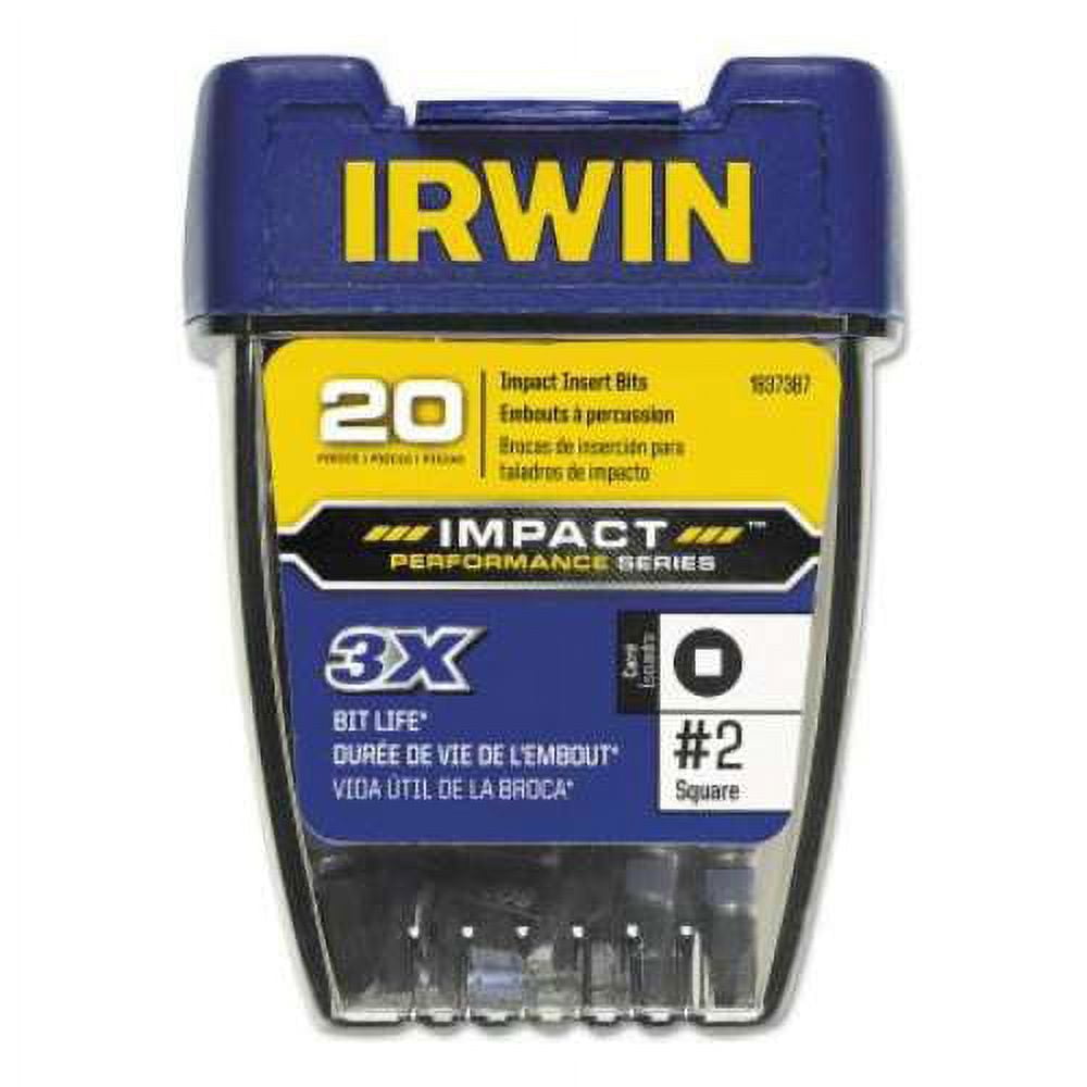 Irwin 20-pc Impact PRO-PAK, #2 Square Recess X 1 in OAL, 10 BX (585 ...