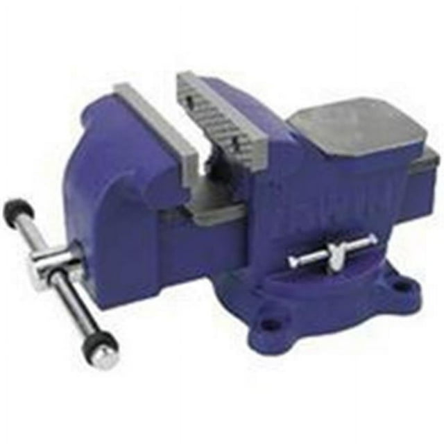 Free Shipping! Irwin 4 in. Steel Workshop Bench Vise Blue Swivel Base ...
