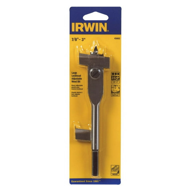 Irwin 7/8 - 3 in. Dia. x 6-1/2 in. L High Speed Steel Wood Boring Bit 7 ...