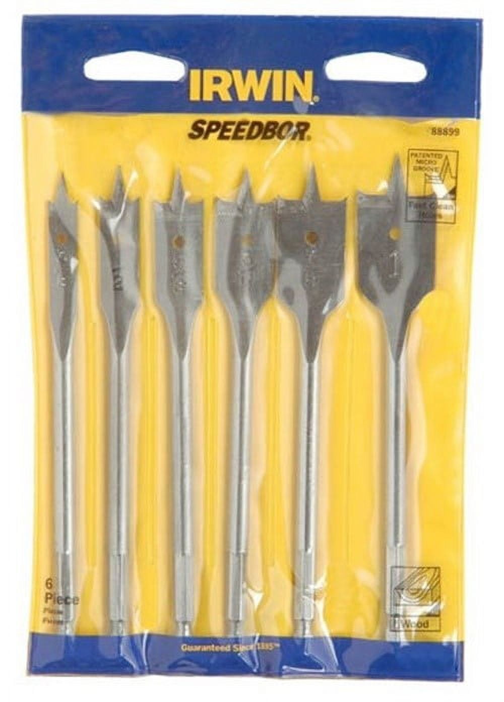 IRWIN 88886 - 6-Piece SPEEDBOR Spade Bit Set - Walmart.com