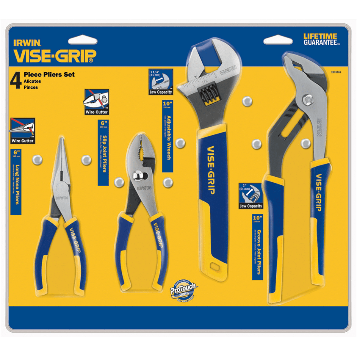 Irwin/Hanson 2078705 Vise-Grip 4-Piece ProPliers Set - Walmart.com