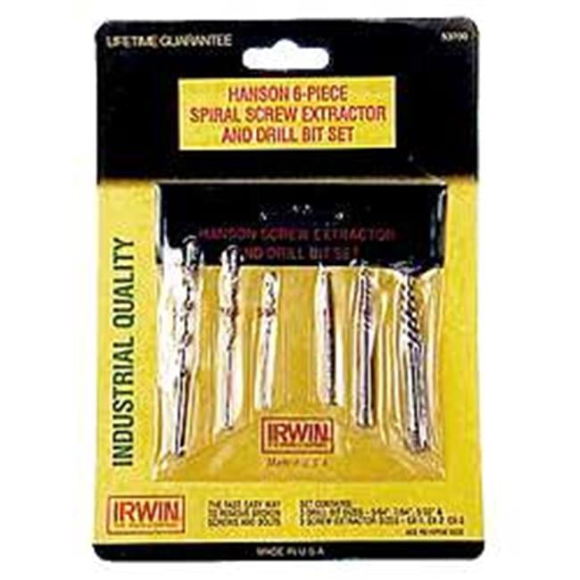 Irwin Industrial Tool 6 Piece Spiral Screw Extractor & Drill Bit Set ...