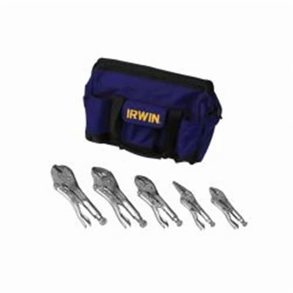 Irwin Industrial Tools Plier Visegrips 5 Piece Set with Irwin Bag ...