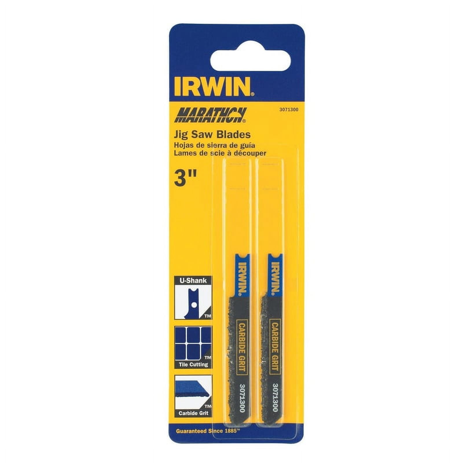 IRWIN 3071300 U Shank 3" Carbide Grit Jig Saw Blade - Walmart.com