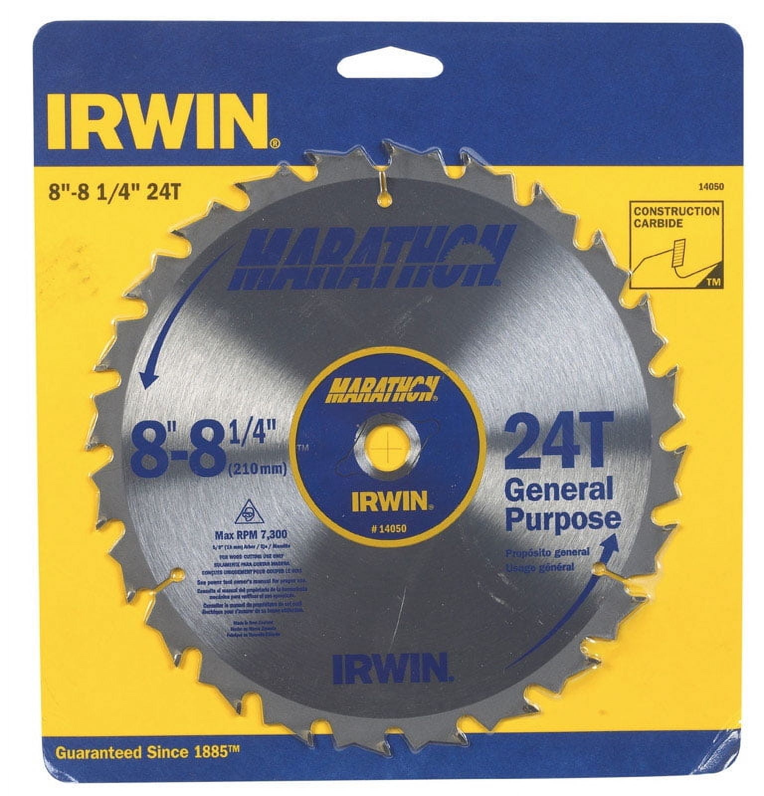 IRWIN Marathon 8-1/4 in. Carbide Miter & Table Saw Blade 24T - Walmart.com