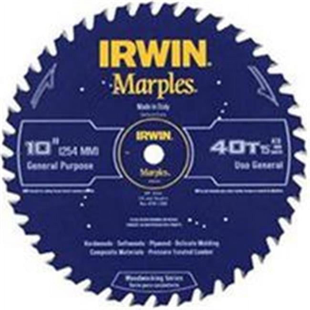 Irwin Marples 10 Dia. x 5/8 in. Carbide Woodworking Circular Saw Blade ...