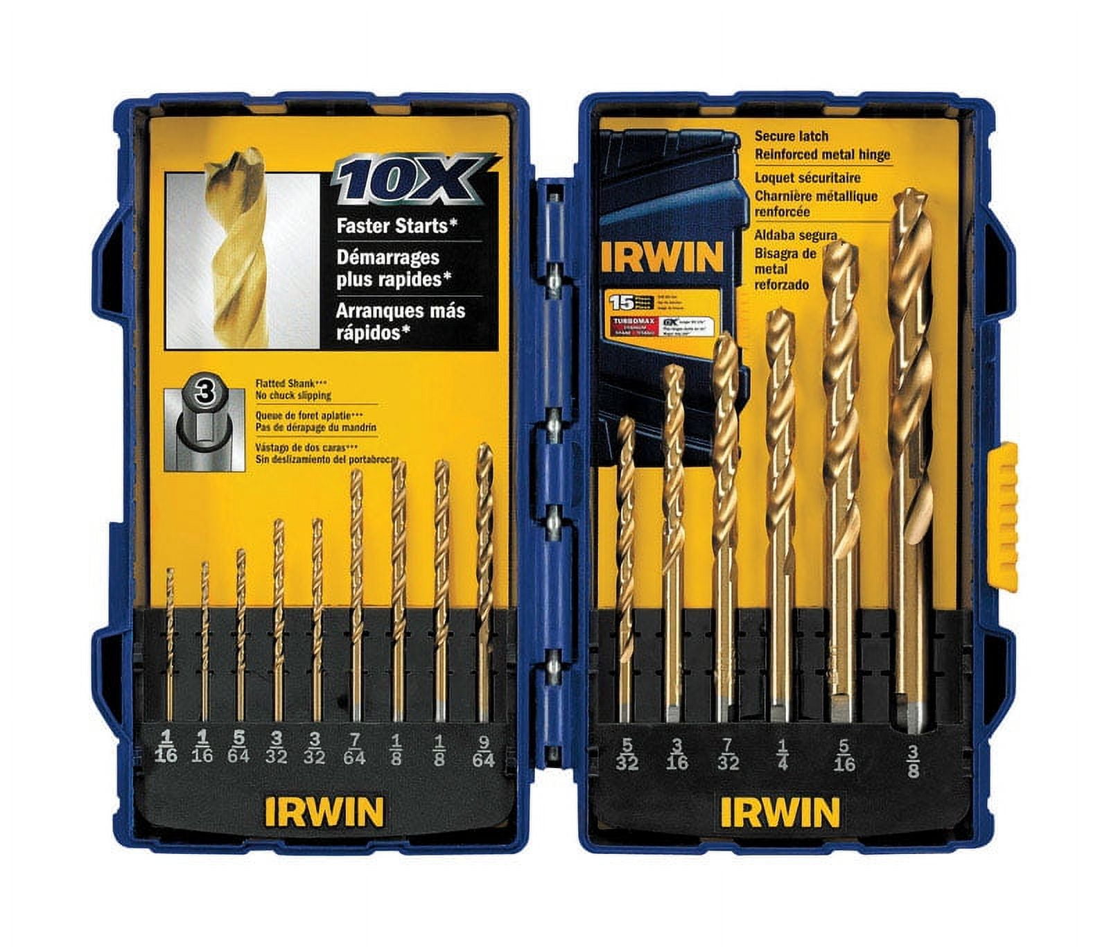 Irwin Multi Size in. Dia. x Multiple L High Speed Steel Drill Bit Set ...