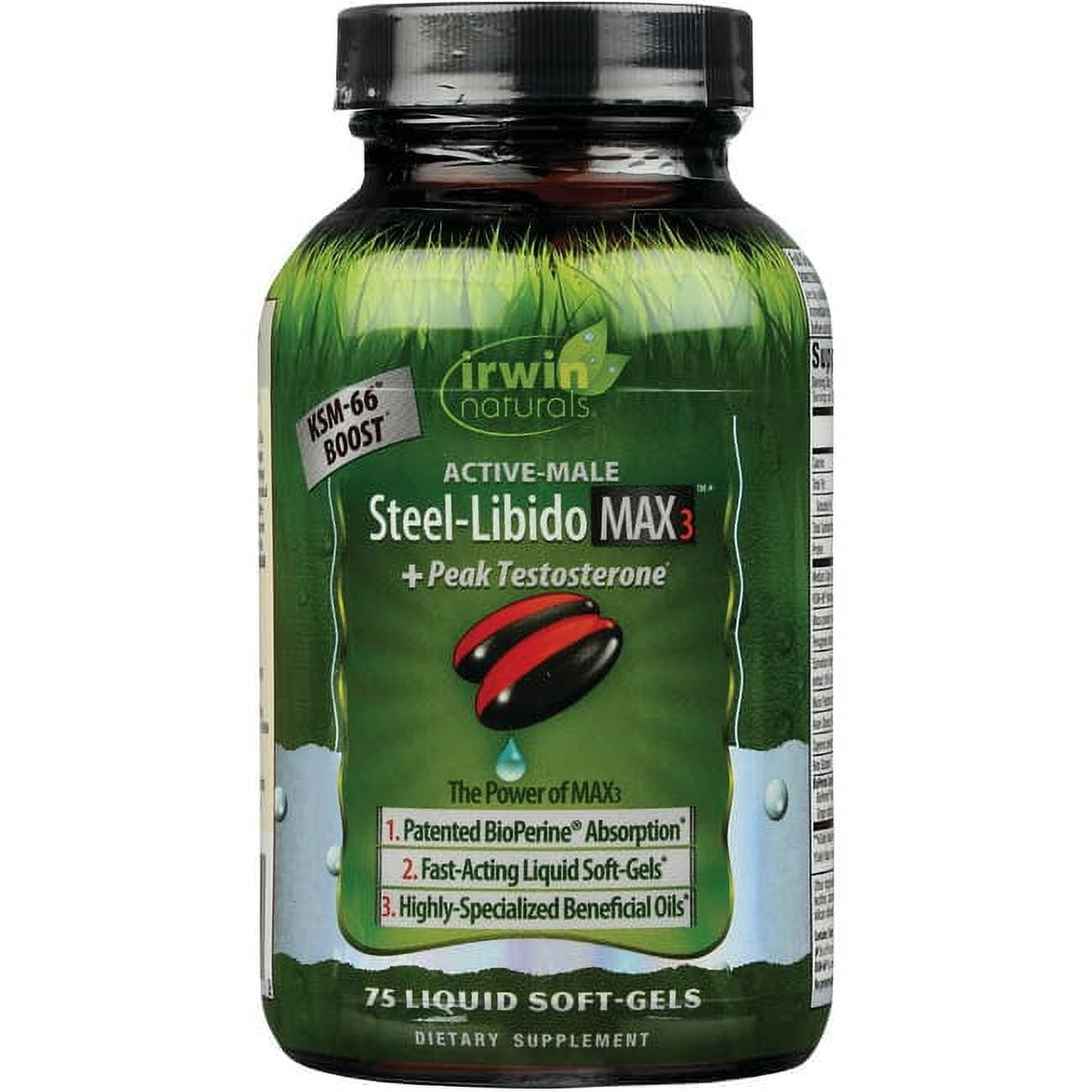 Irwin Naturals - Steel-Libido Max3, Peak Testosterone Booster, 75 ...