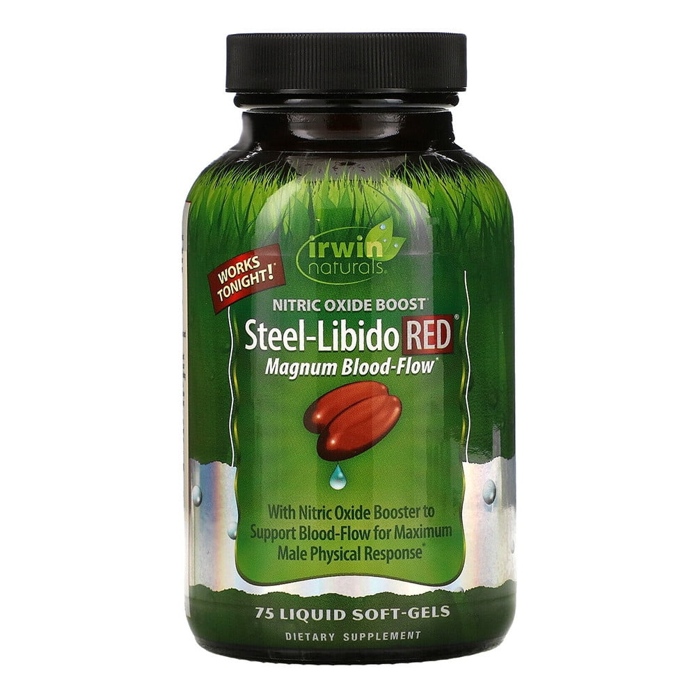 Irwin Naturals Steel Libido Red Magnum Blood Flow Liquid Soft Gels, 75 Ea, 6 Pack - Walmart.com