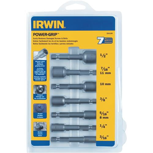 Irwin POWER GRIP 7-Piece Screw and Bolt Extractor Set, Each - Walmart.com