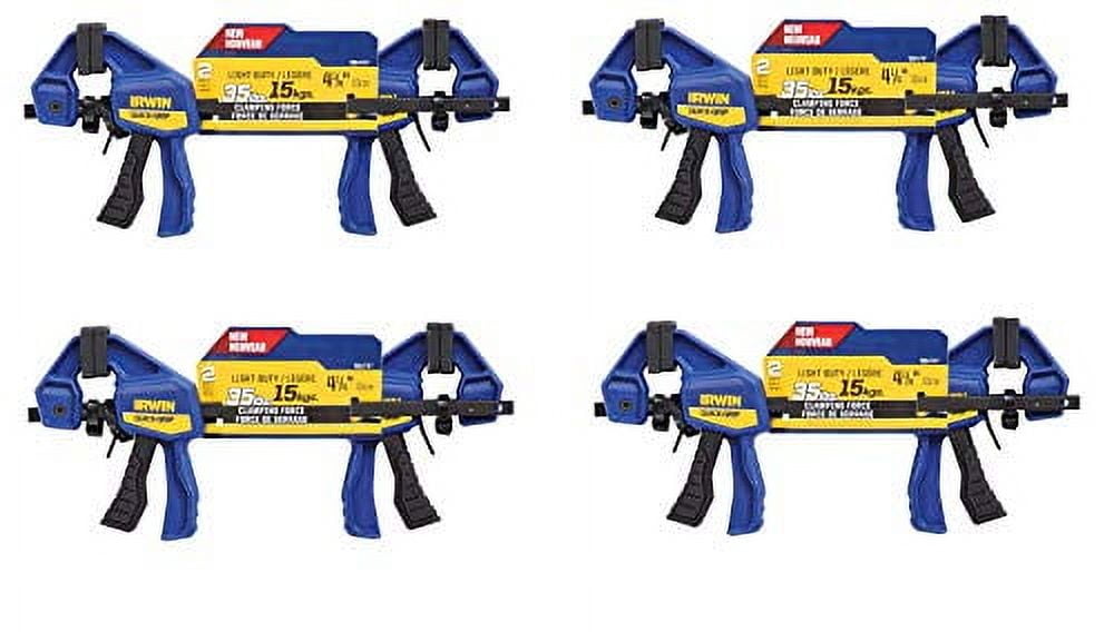 Irwin Quick Grip 530062 4-1/2" Quick-Grip One-Handed Micro Bar Clamp 4 ...