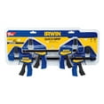 IRWIN, Quick-Grip Clamps, 6 and 12 in. x 3 in. D Resin, Quick-Release ...