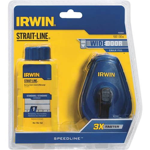 Irwin STRAIT-LINE Speed-Line Chalk Line Reel and SPEEDLINE BLU, Each ...