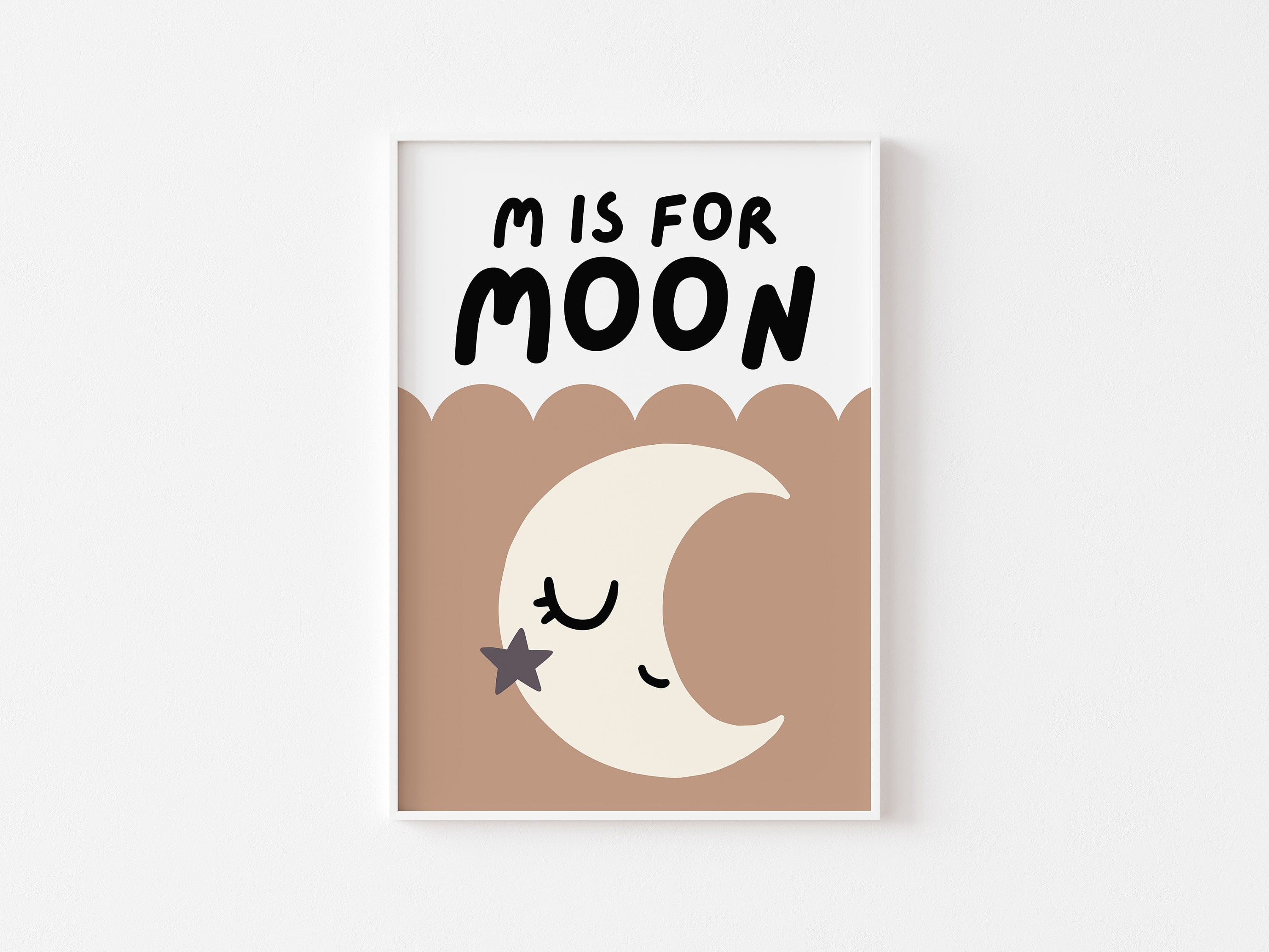 Is For MOON Nursery Print - Boho Nursery Poster, Cute Celestial Moon ...