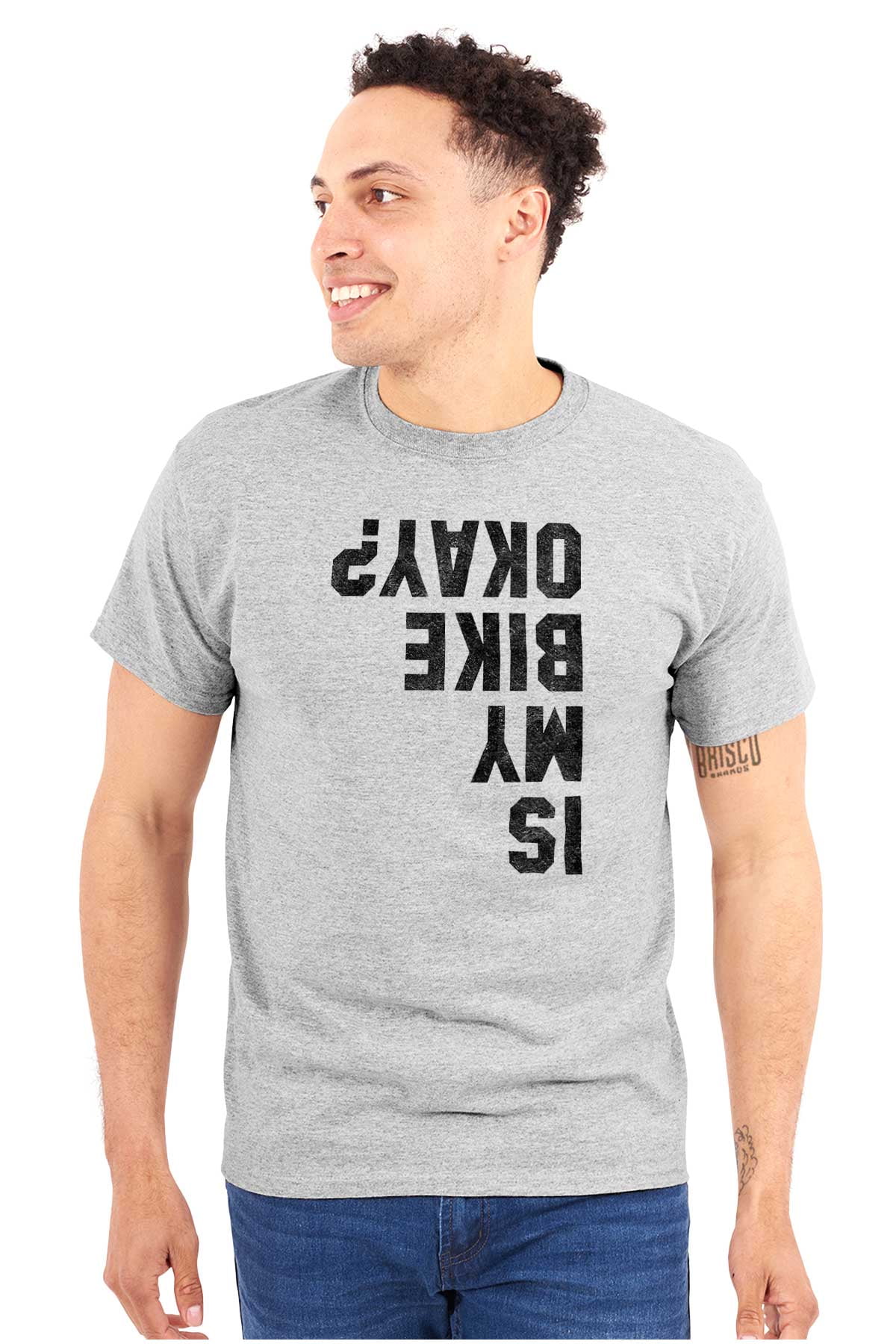 Is My Bike Okay Motorcycle Biker Men's Graphic T Shirt Tees Brisco ...