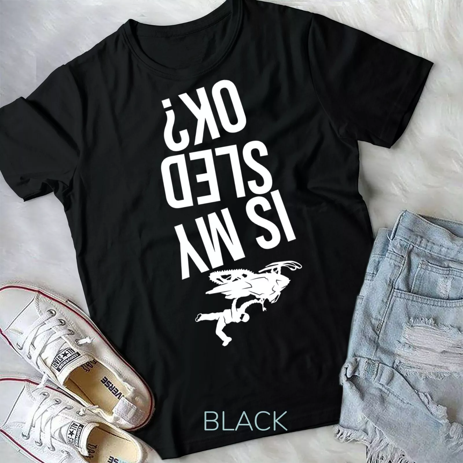 Is My Sled Ok, Funny Snowmobile and Winter Sports Themed Pullover New ...