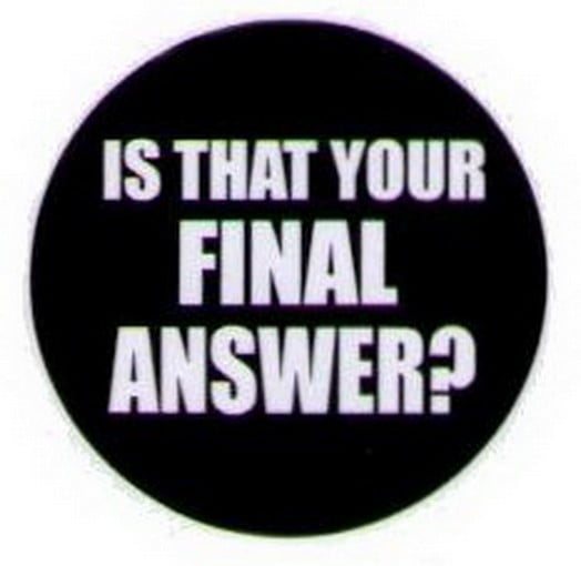Is That Your Final Answer Button HB308 - Walmart.com