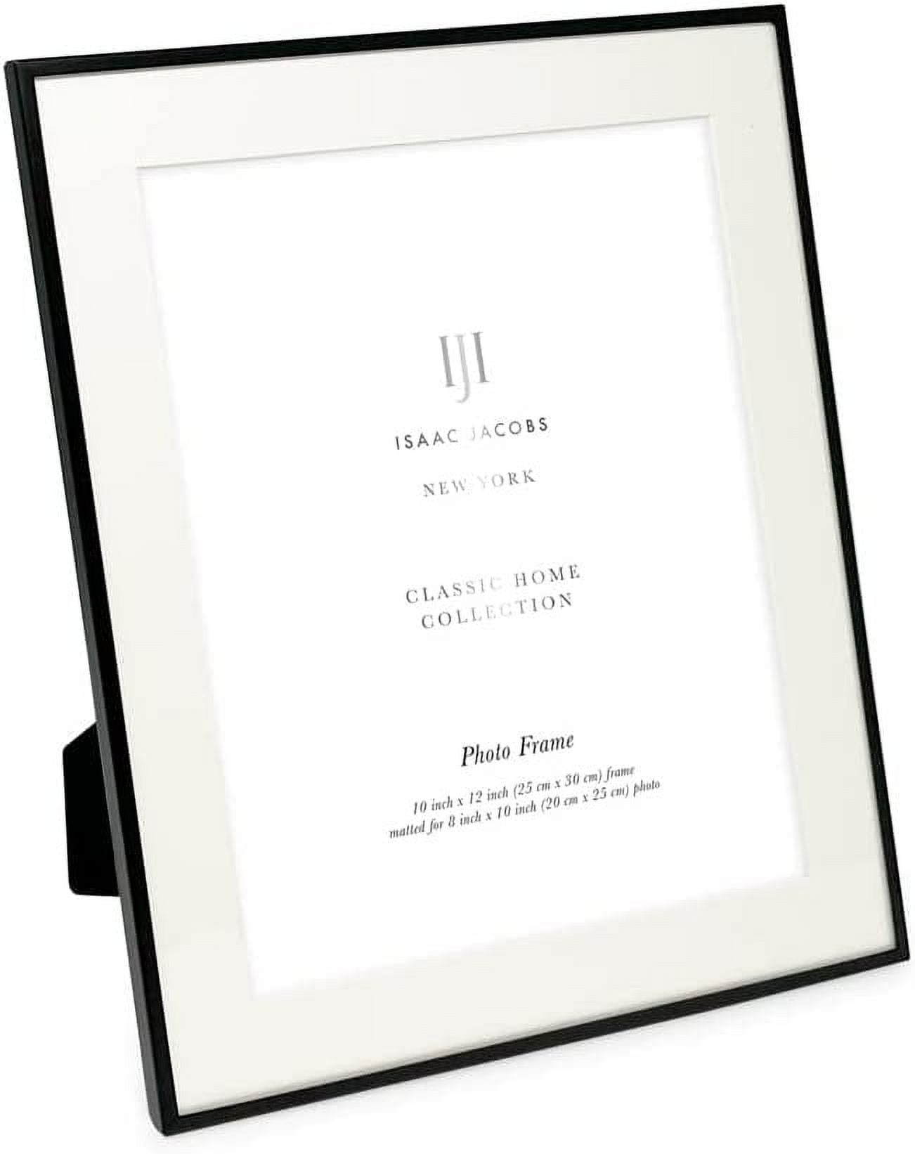 Isaac Jacobs 10x12 Matted 8x10 Black Metal Picture Frame, Classic Metal ...