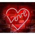 Isaac Jacobs 14" x 14" LED Neon Red “Love” Heart Wall Sign For Cool ...