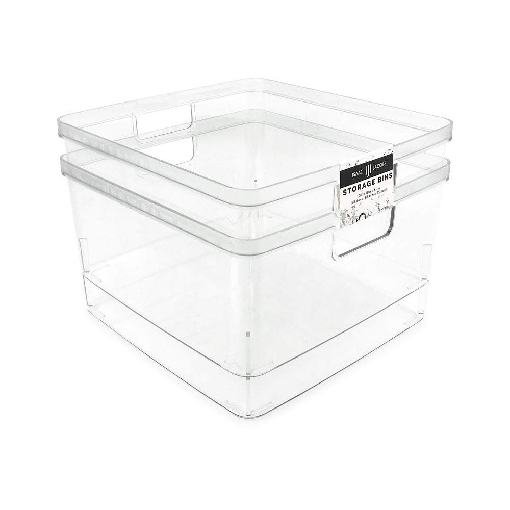 Isaac Jacobs 5-Pack Small Clear Plastic Storage Bins, Fridge/Freezer ...