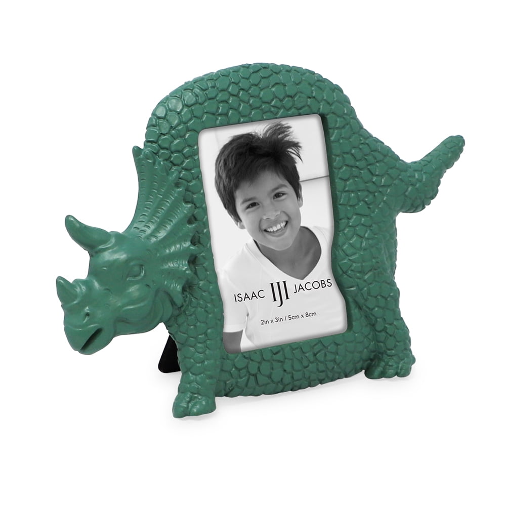 Isaac Jacobs Kids Dinosaur Picture Frame, 2x3, for Children's Photos ...